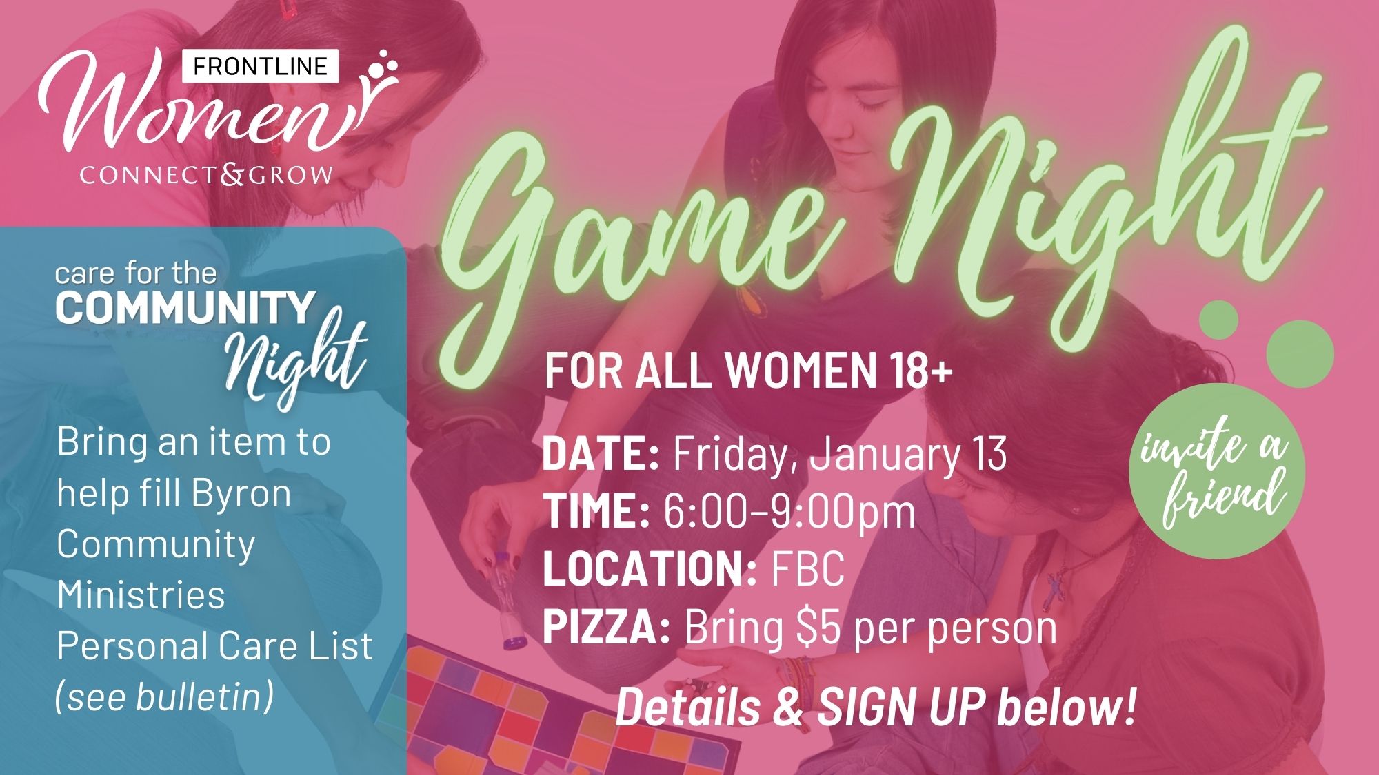 FWM: Ladies Game Night! – Frontline Bible Church